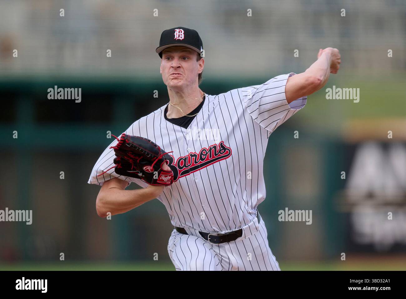 Birmingham Barons pitcher Noah Schultz (22) during an MiLB Southern ...