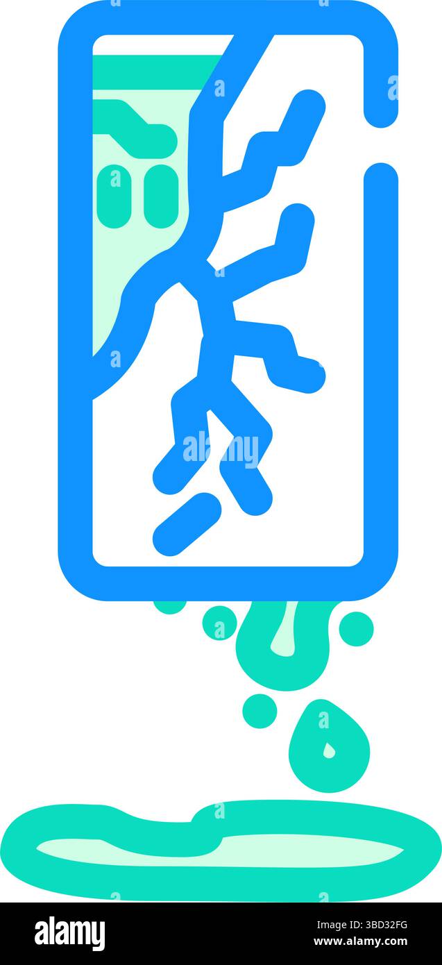 toxic chemicals leaking from e waste pollution color icon vector ...