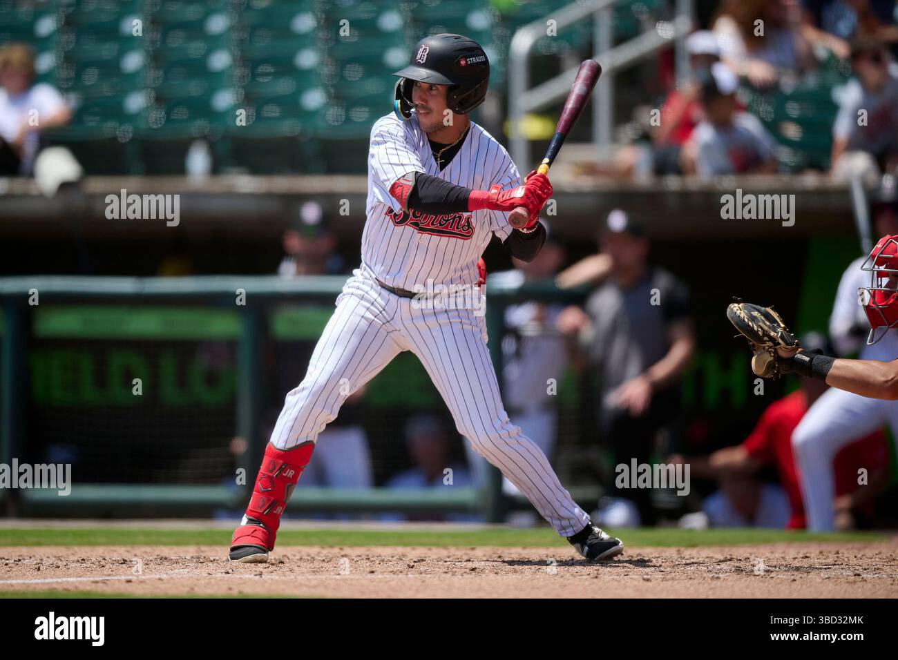 Birmingham Barons William Bergolla (19) bats during an MiLB Southern ...