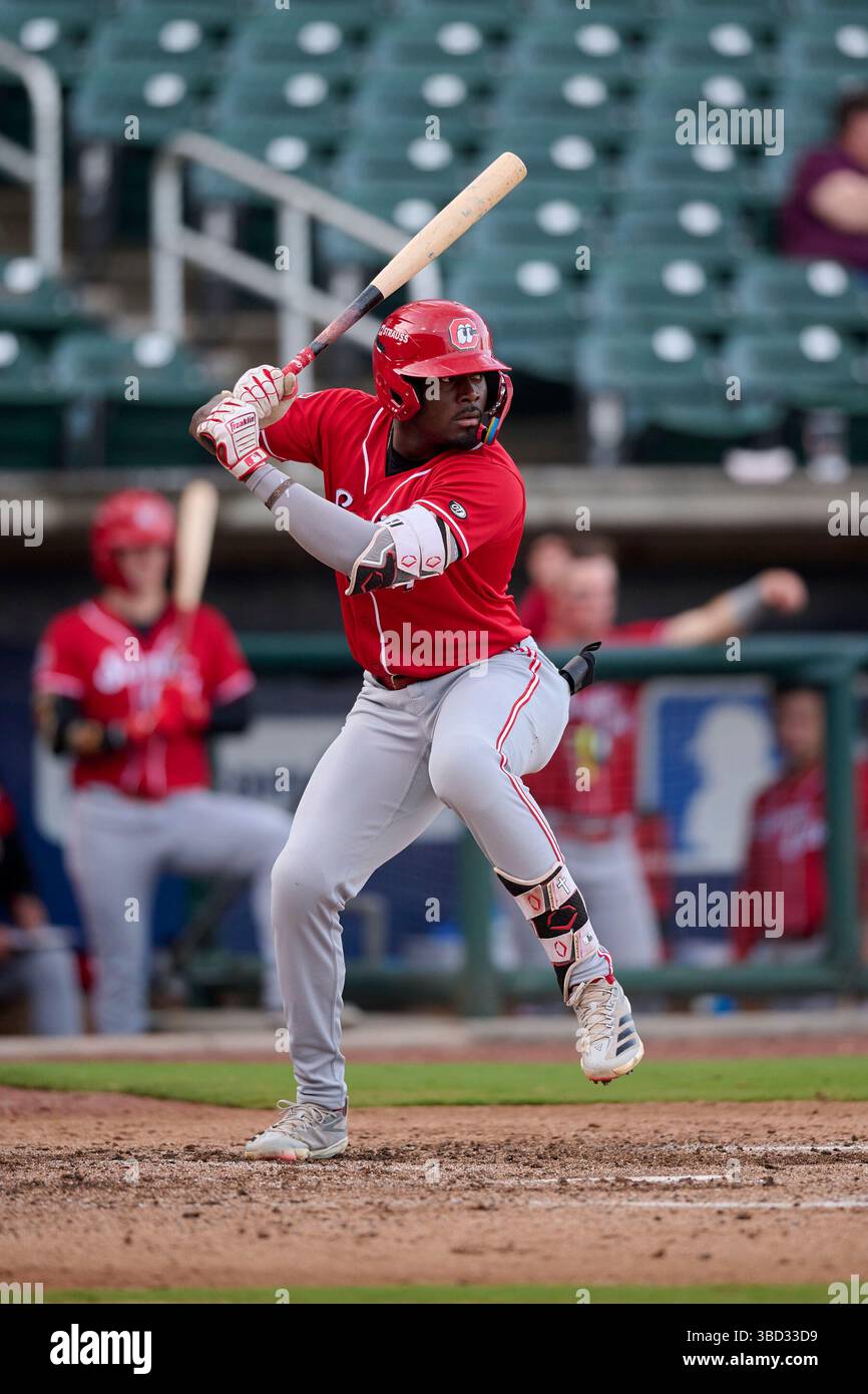 Chattanooga Lookouts Jay Allen II (14) bats during an MiLB Southern ...