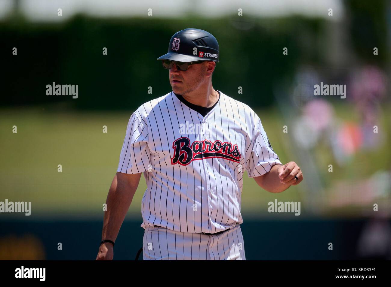 Birmingham Barons manager Guillermo Quiroz (24) during an MiLB Southern ...
