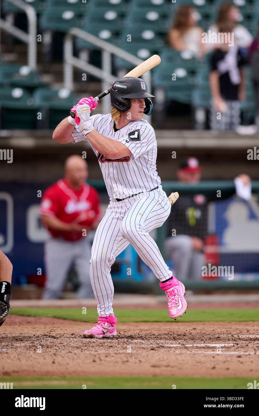 Birmingham Barons Jacob Burke (3) bats during an MiLB Southern League ...