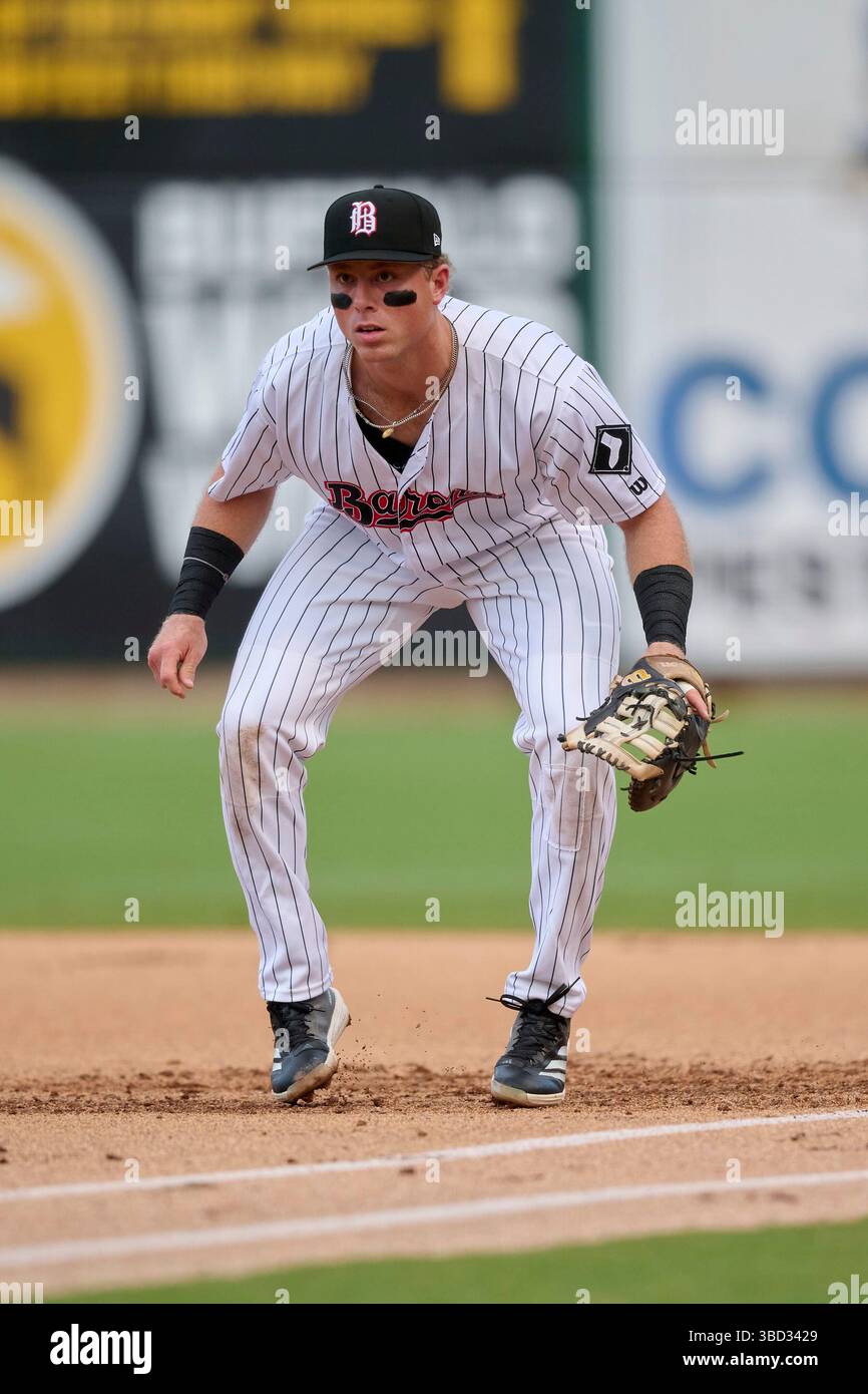 Birmingham Barons first baseman Ryan Galanie (28) during an MiLB ...