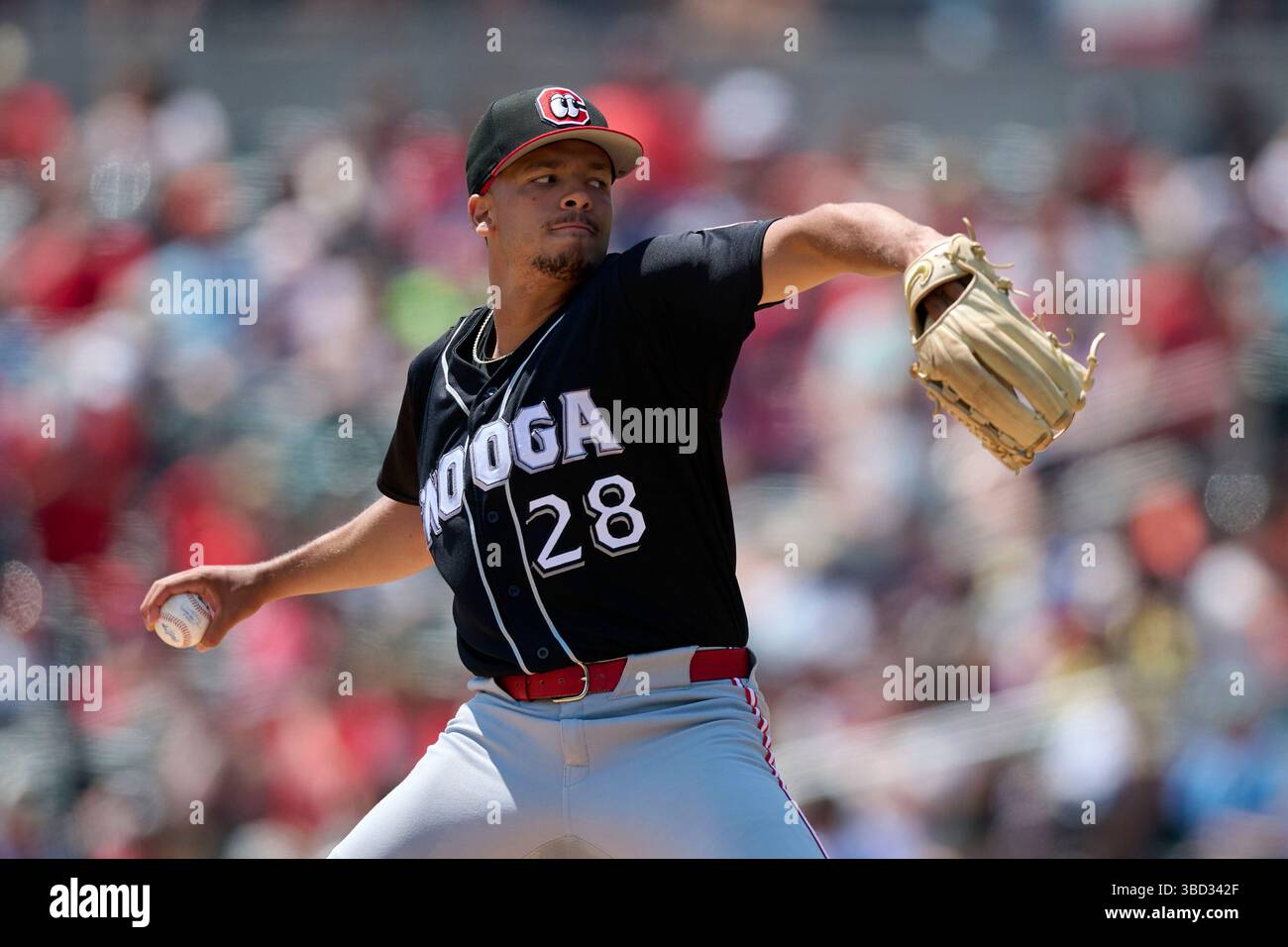 Chattanooga Lookouts pitcher Chase Burns (28) during an MiLB Southern ...