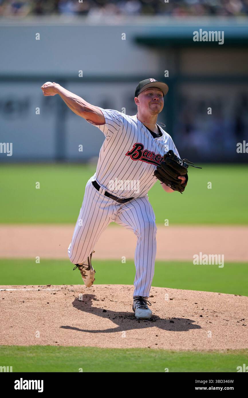 Birmingham Barons pitcher Riley Gowens (21) during an MiLB Southern ...