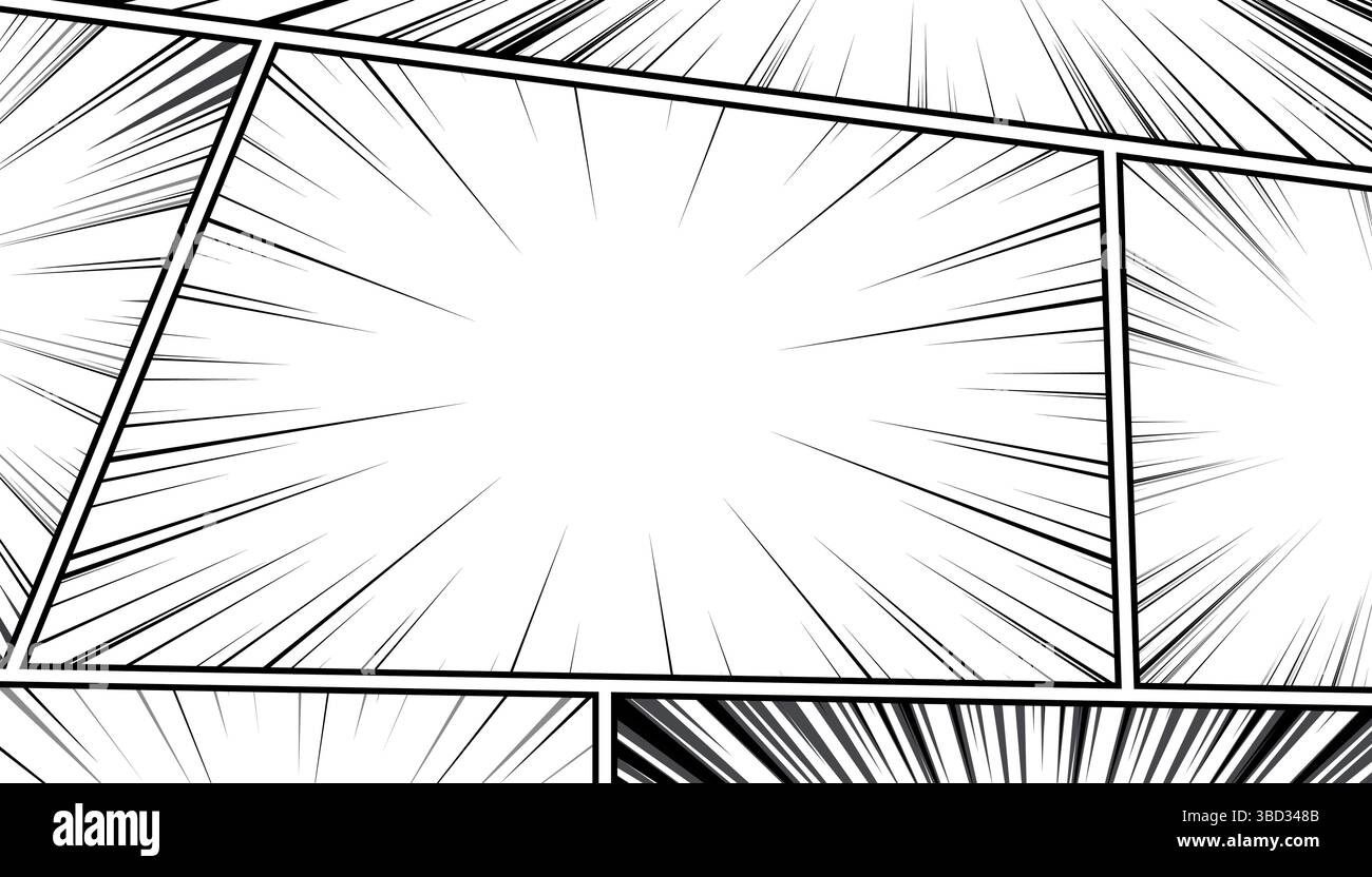 Black and white comic background with halftone effect. Comic book page ...