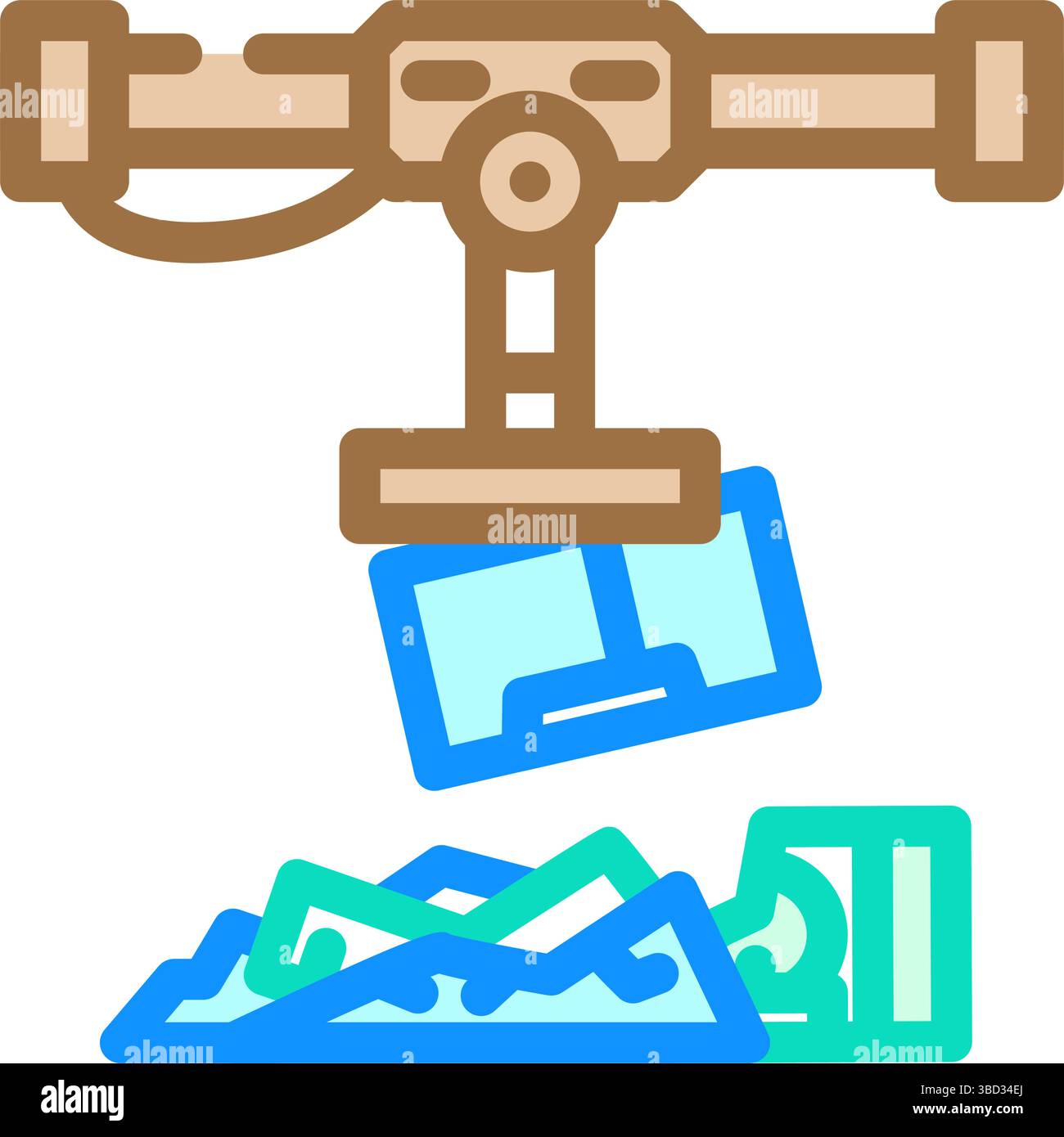 scrap metals from e waste pollution color icon vector illustration ...