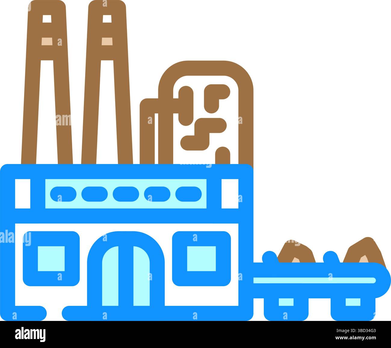recycling facility e waste pollution color icon vector illustration ...
