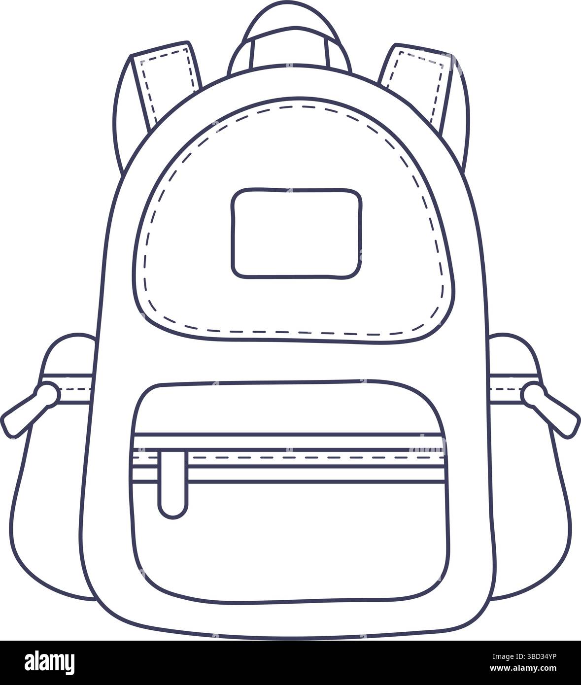 Backpack outline icon on the white background Stock Vector Image & Art ...