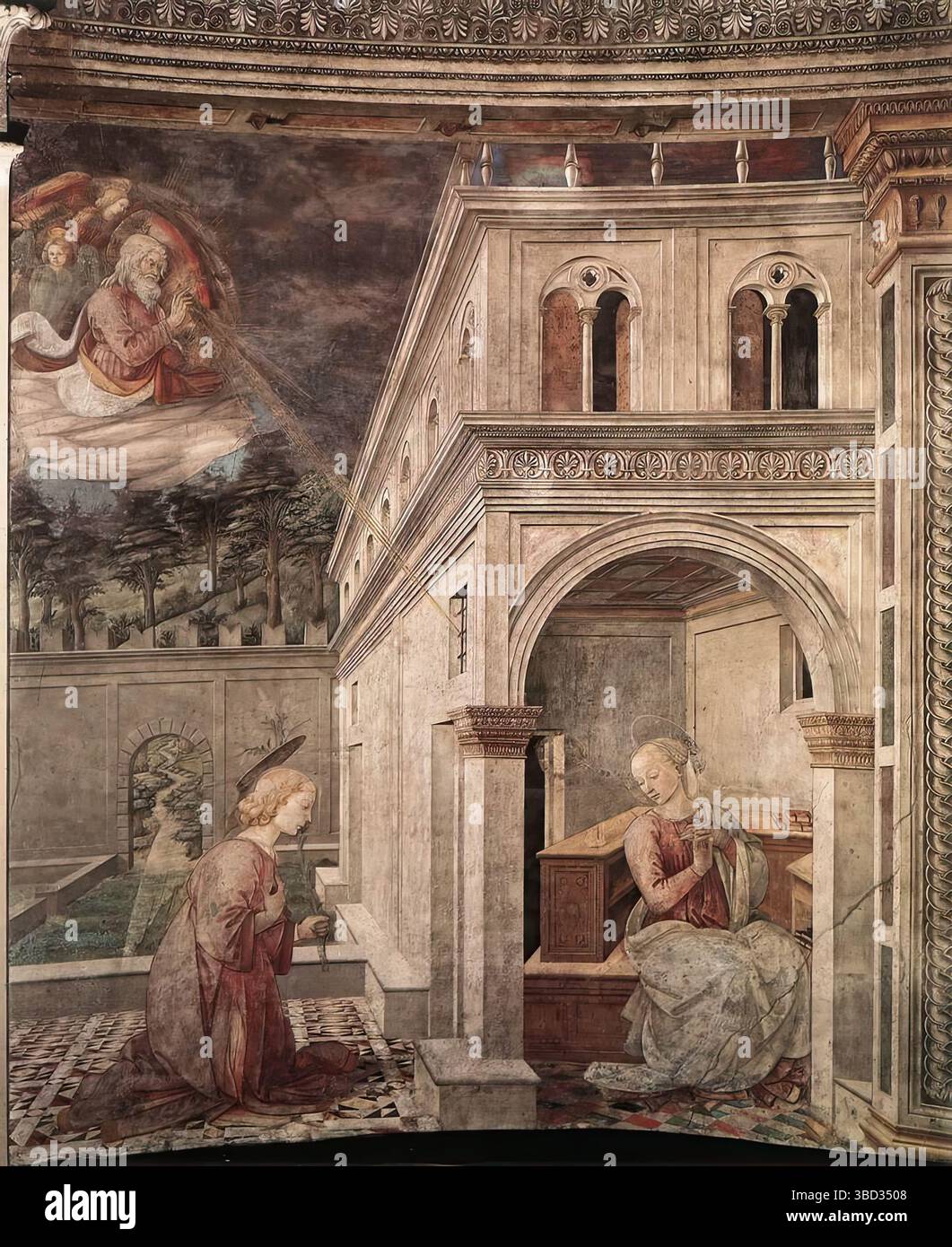 LIPPI, Fra Filippo (b. 1406, Firenze, d. 1469, Spoleto) Annunciation 1467-69 Fresco Duomo ...