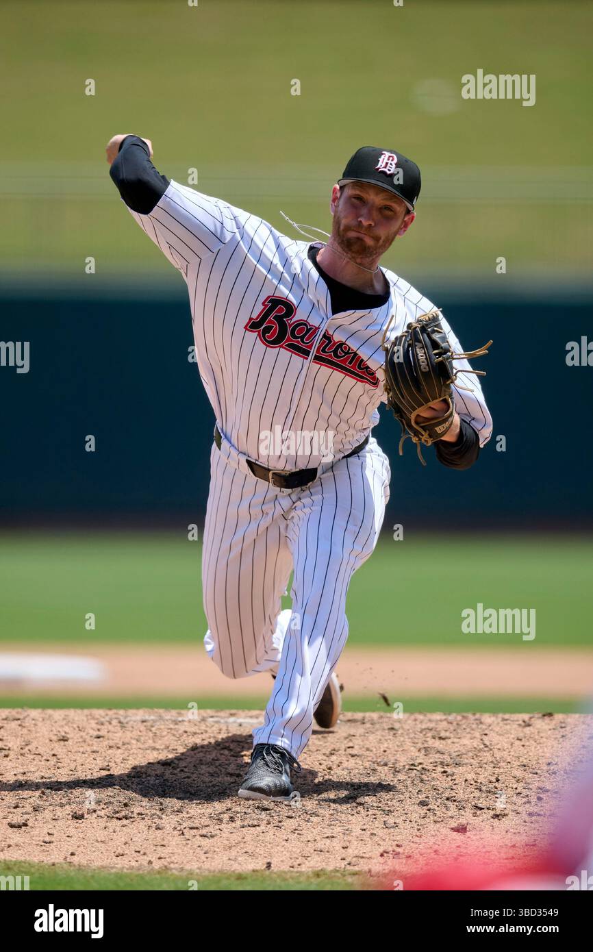Birmingham Barons pitcher Tyler Davis (37) during an MiLB Southern ...