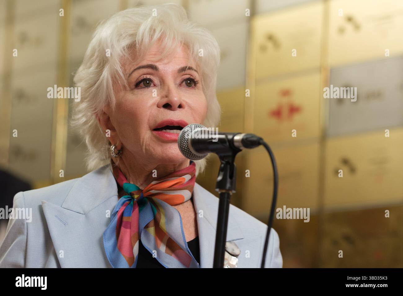 Madrid, Spain. 22nd May, 2025. Author Isabel Allende speaks during the ...
