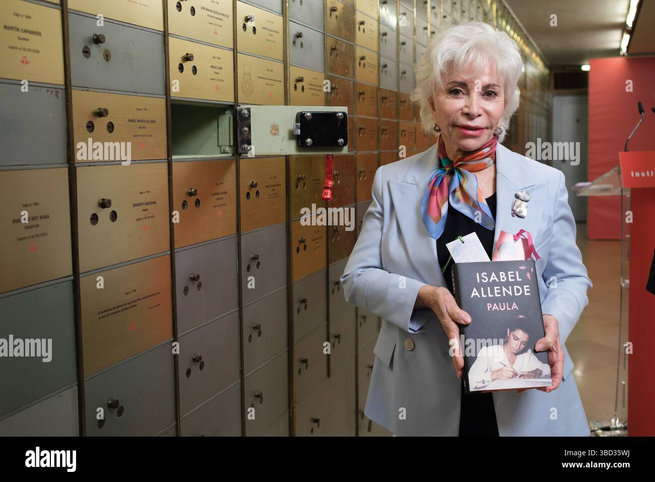 Author Isabel Allende seen during the deposit of her literary legacy in ...
