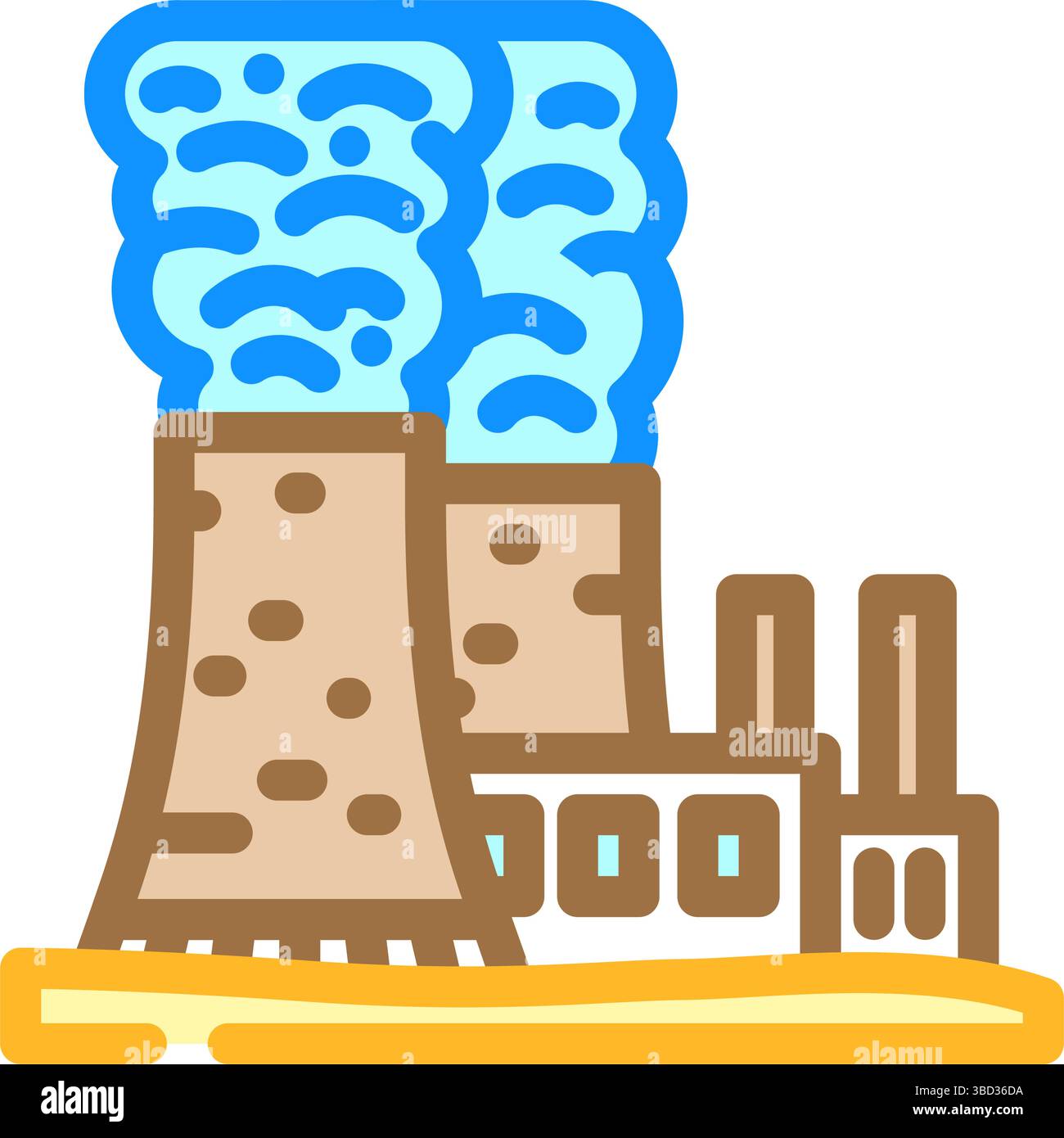 nuclear power plant smoke radioactive pollution color icon vector illustration Stock Vector ...