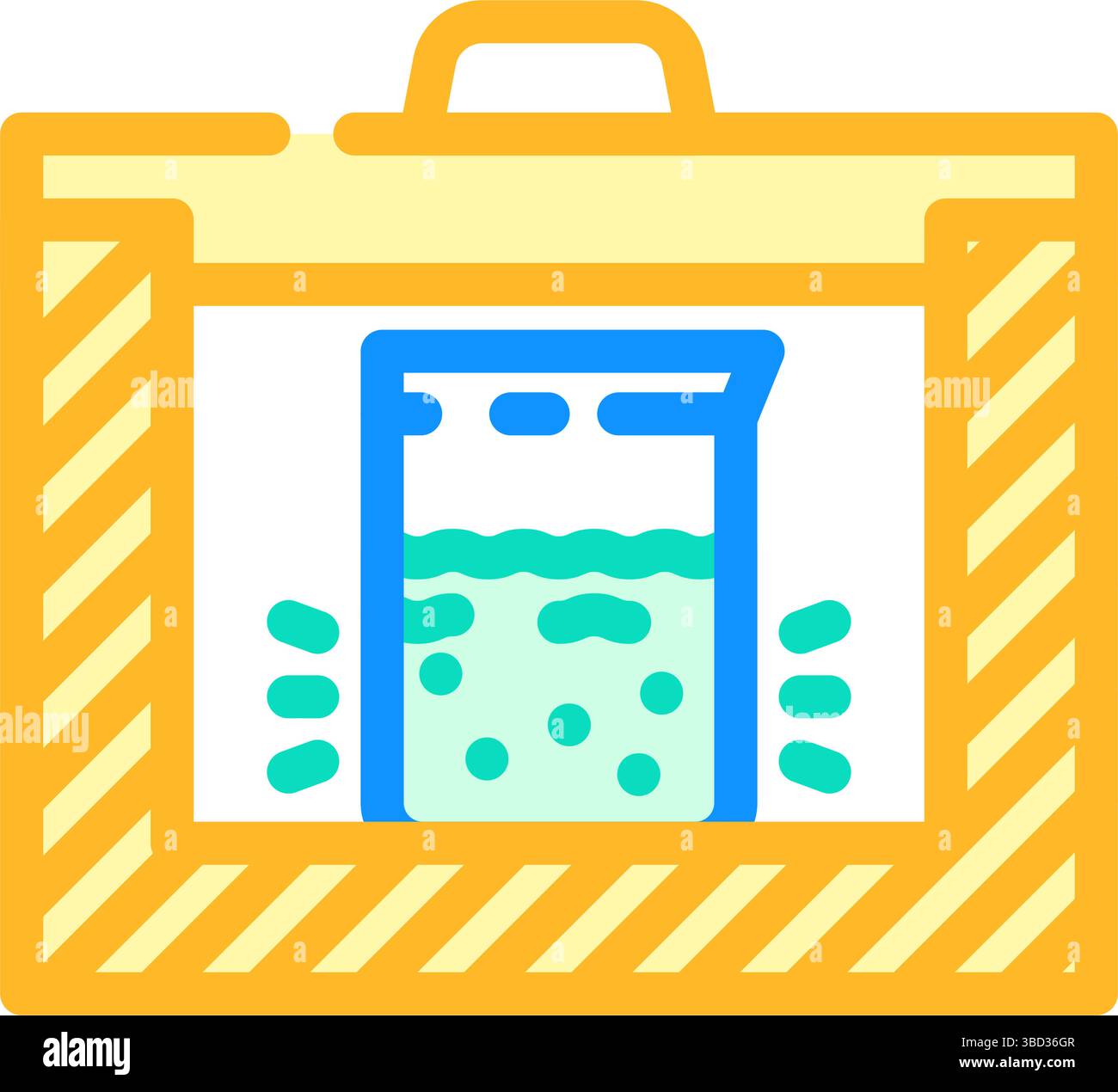 glowing liquid container radioactive pollution color icon vector ...