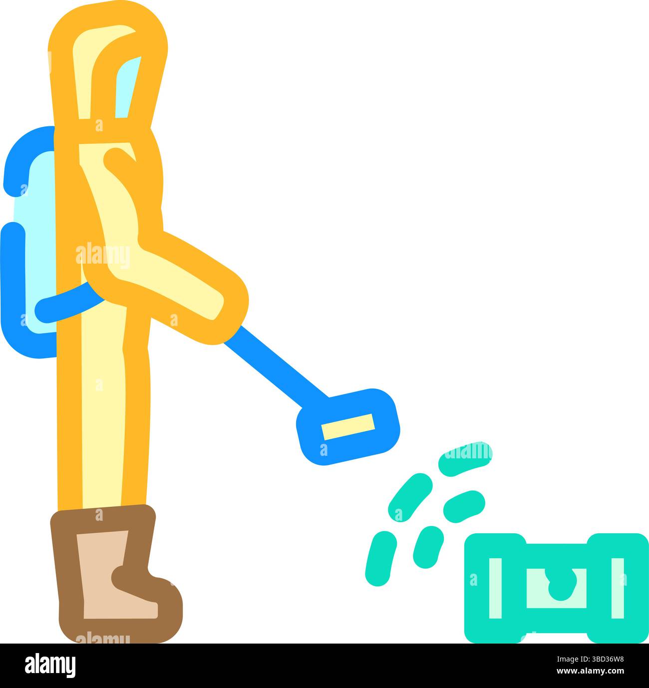 person holding geiger counter contaminated zone color icon vector ...