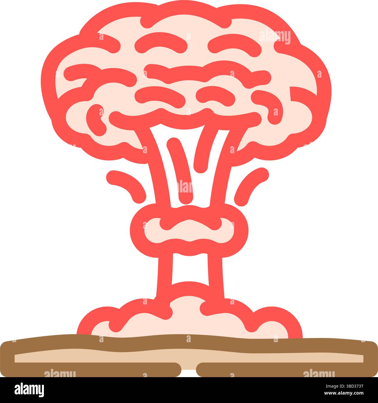 nuclear explosion cloud radioactive pollution color icon vector ...