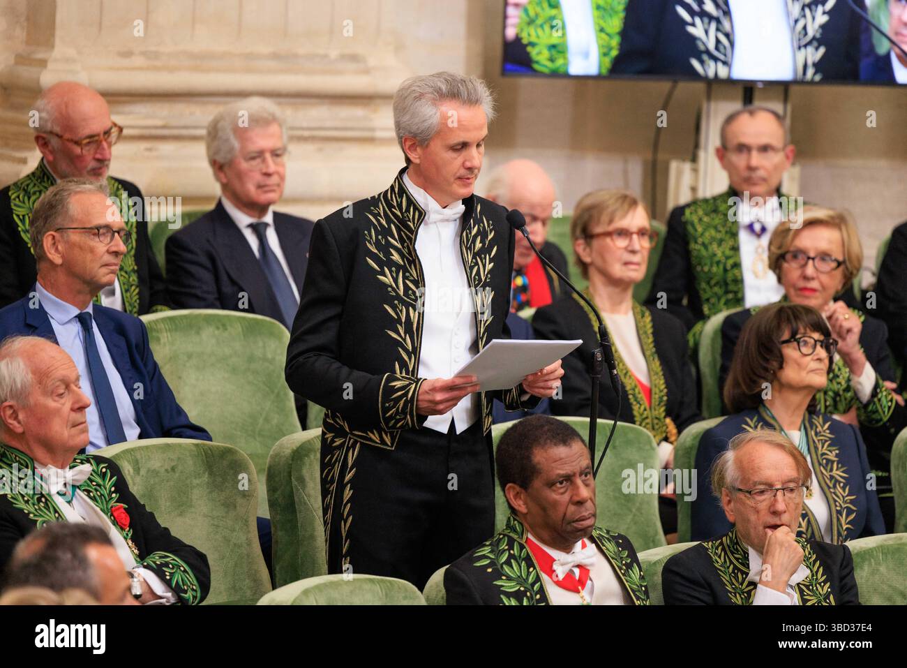 French professor of psychiatry Raphazl Gaillard delivers a speech ...