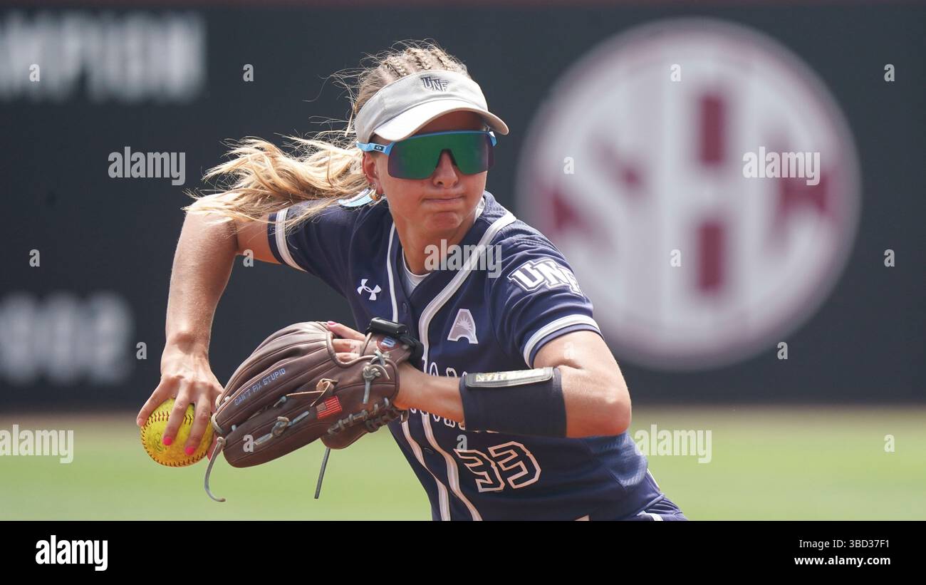 North Florida's Hadlee Reichert warms up before an NCAA regional ...