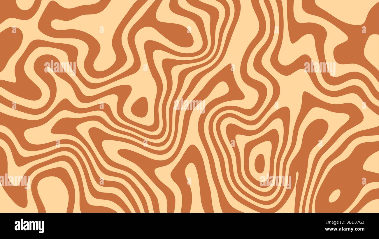 Pattern caramel background with wavy peanut chocolate texture swirl ...