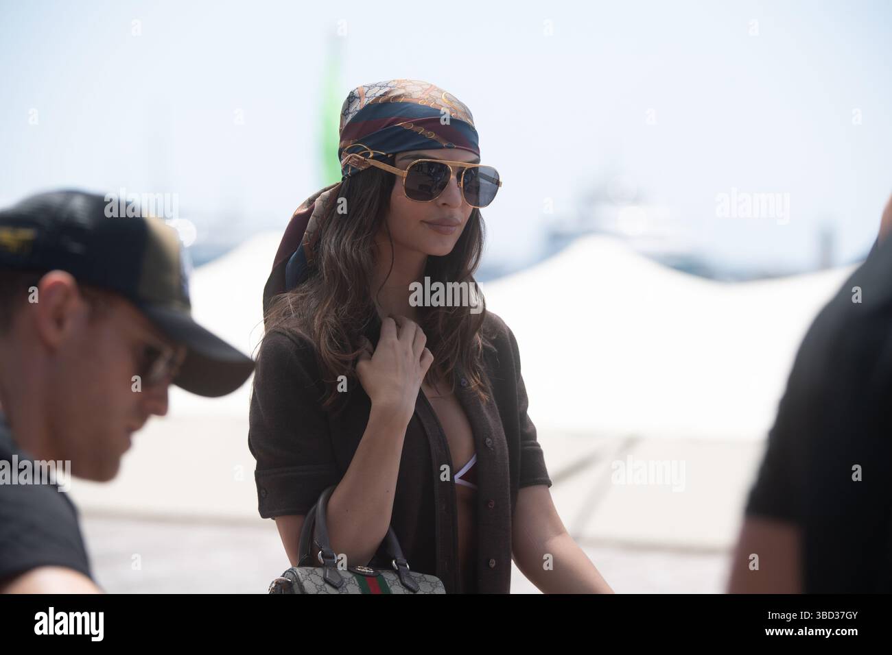 Emily Ratajkowski shooting for Gucci on the Croisette in Cannes, France ...