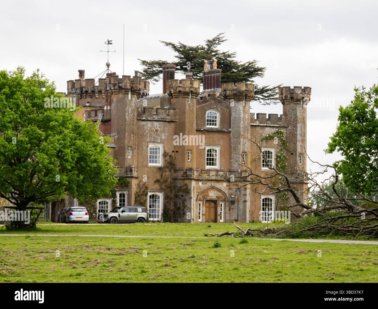 Knepp Castle on the rewilded Knepp estate in Sussex Stock Photo - Alamy