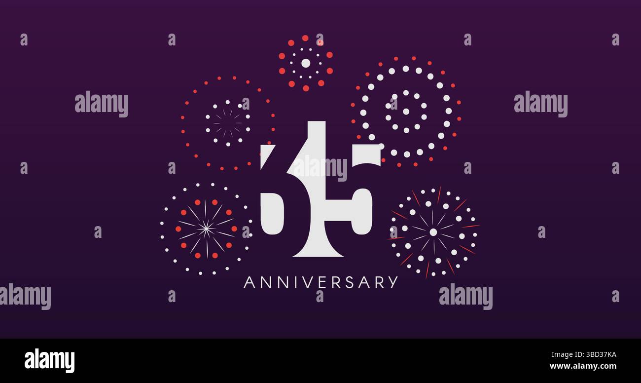 35th Anniversary Celebration Design With Fireworks on Dark Background ...