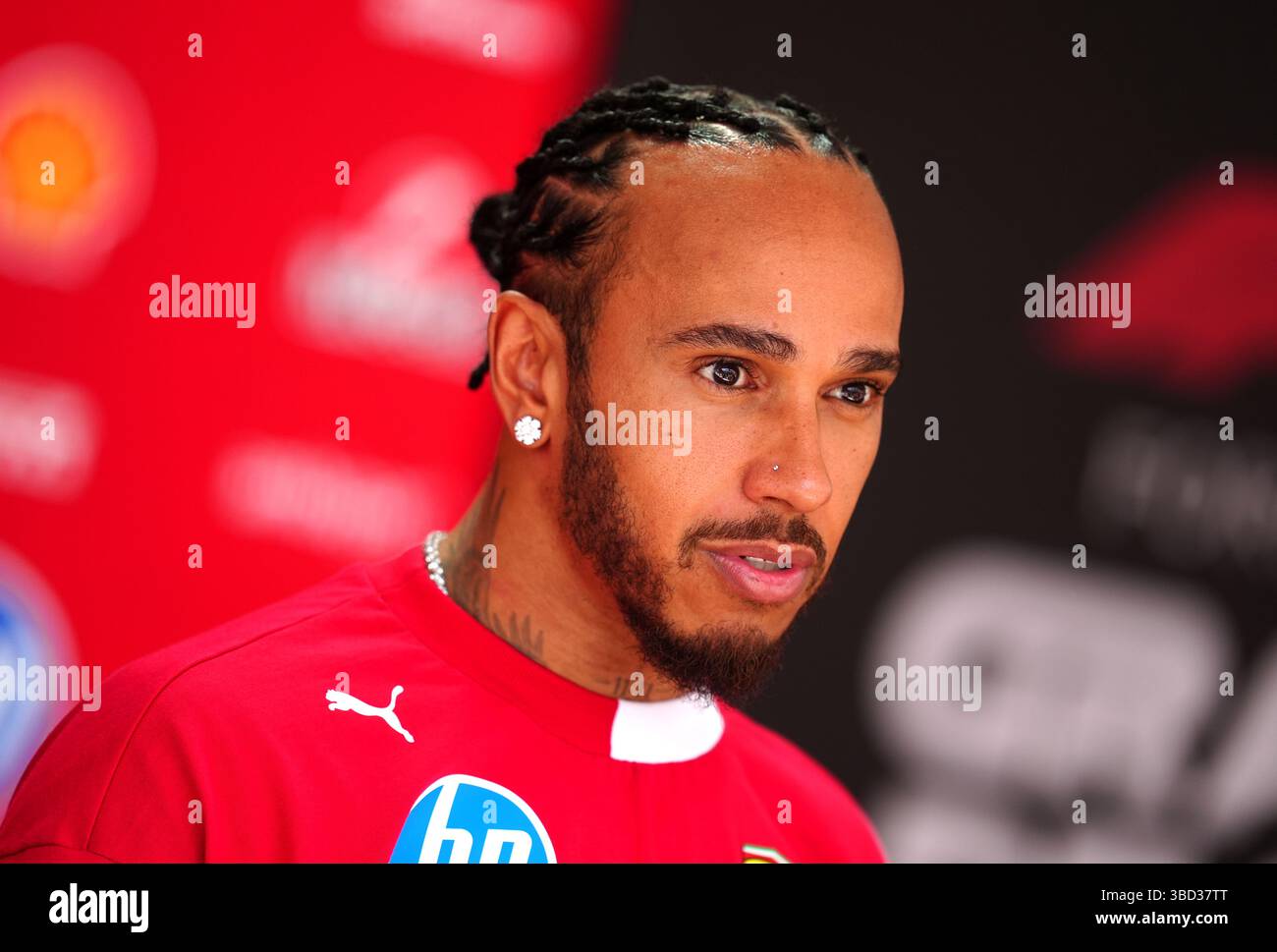 Ferrari's Lewis Hamilton during the preview day at the Circuit de ...