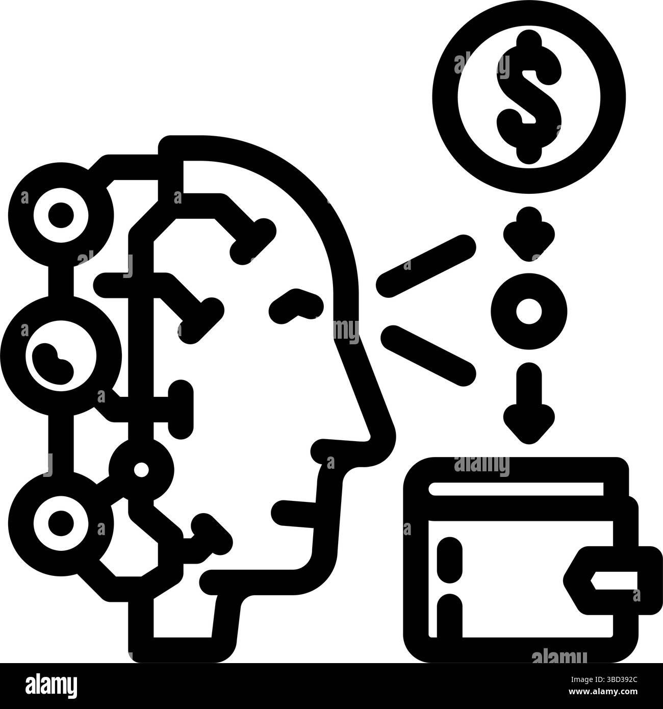 transaction monitoring ai fintech line icon vector illustration Stock ...