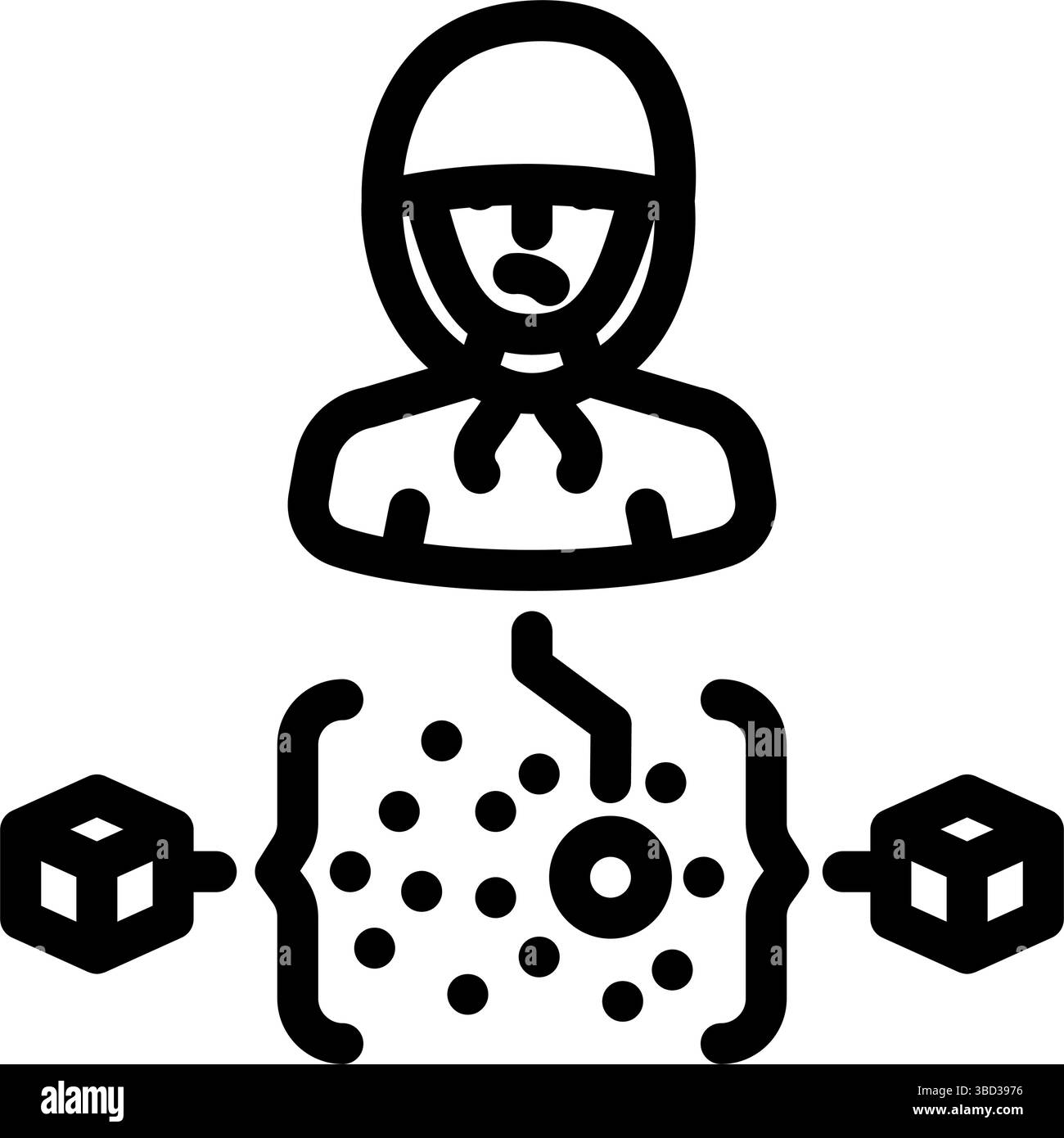 synthetic data fraud detection fintech line icon vector illustration ...