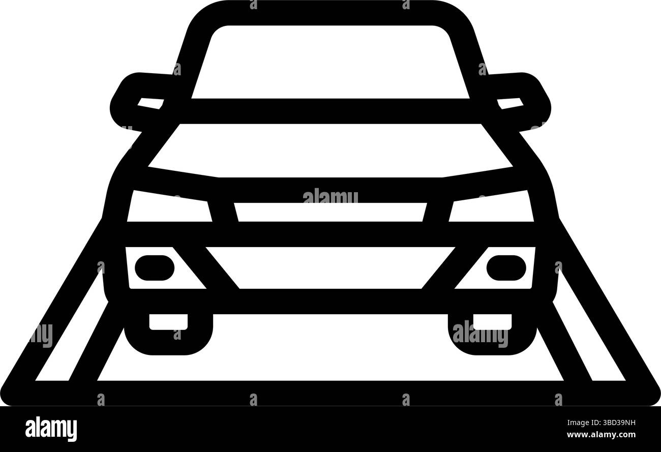 car highway road line icon vector. car highway road sign. isolated ...