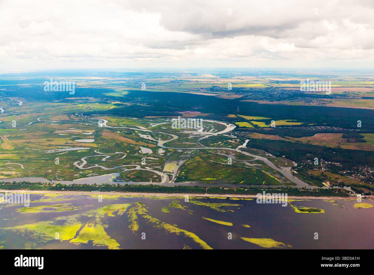 Amsterdam suburb from a height during the takeoff of the plane Stock ...
