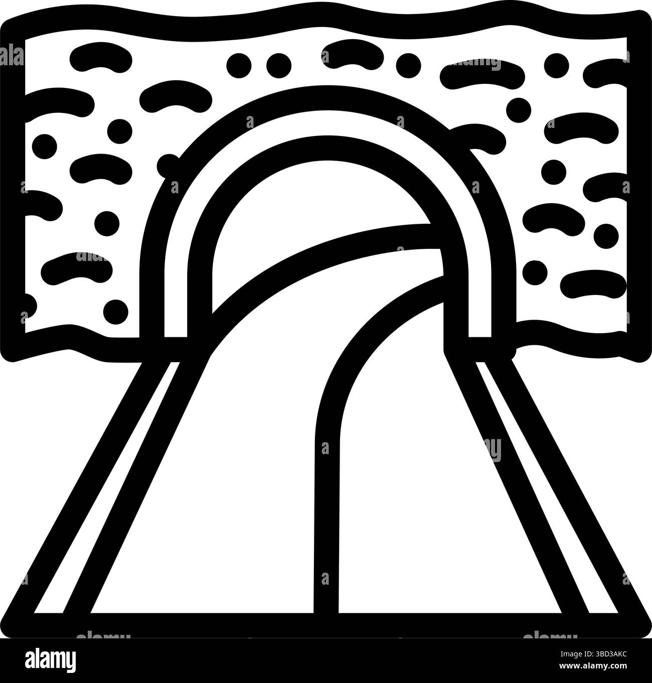 tunnel highway road line icon vector illustration Stock Vector Image ...
