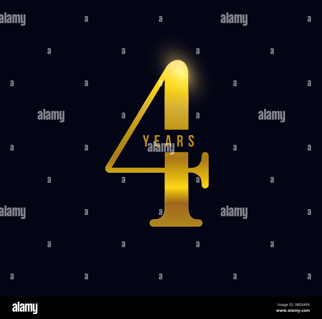 4 Years Anniversary Logo Celebration Design on Dark Background for ...