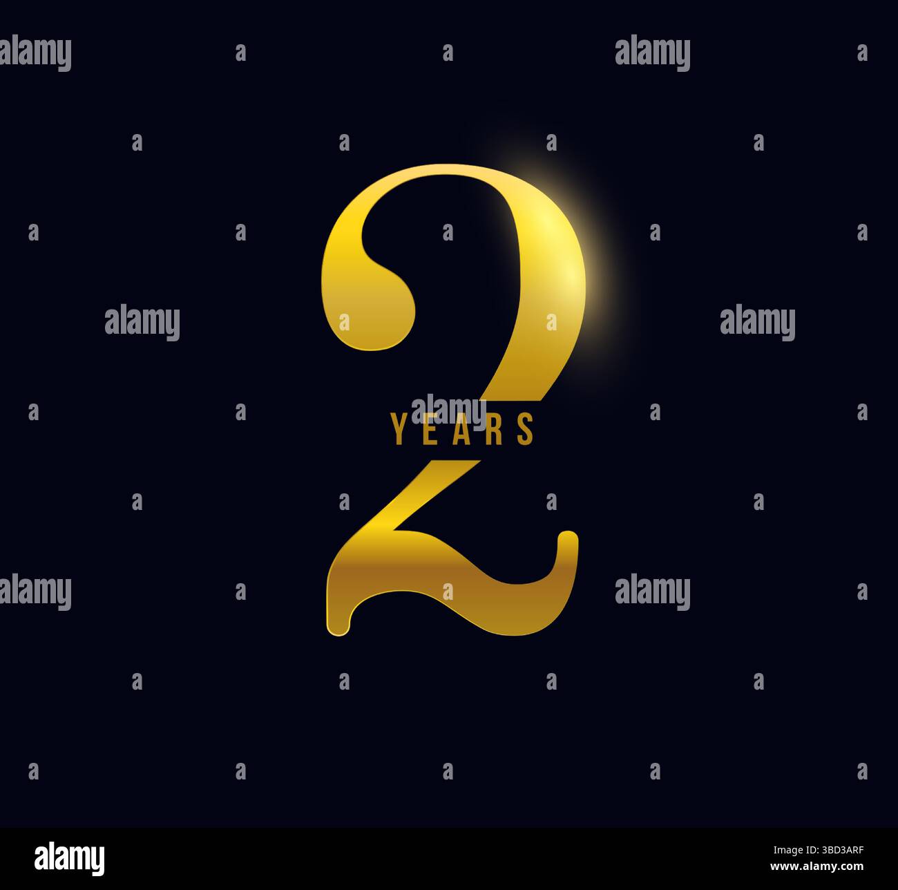 2 Years Anniversary Logo Celebration Design on Dark Background for ...