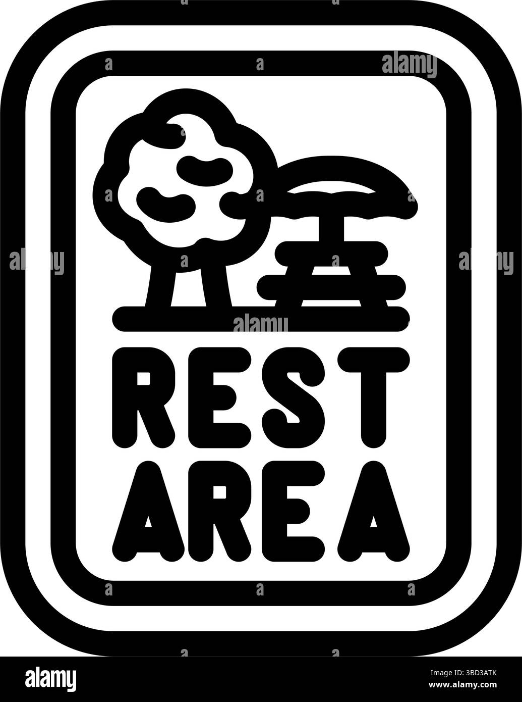 rest area highway road line icon vector. rest area highway road sign ...