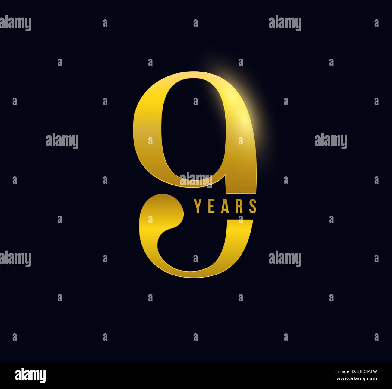 9 Years Anniversary Logo Celebration Design on Dark Background for ...