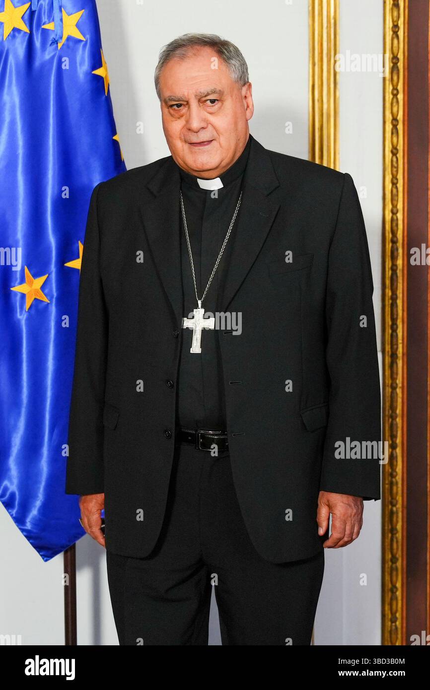 The Archbishop of Granada, José María Gil Tamayo during the meeting ...