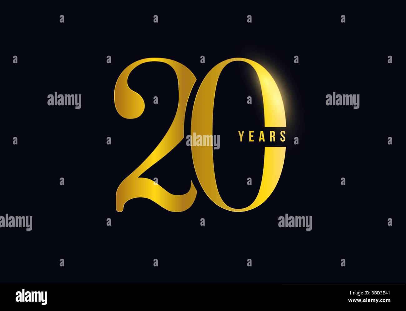 20 Years Anniversary Logo Celebration Design on Dark Background for ...