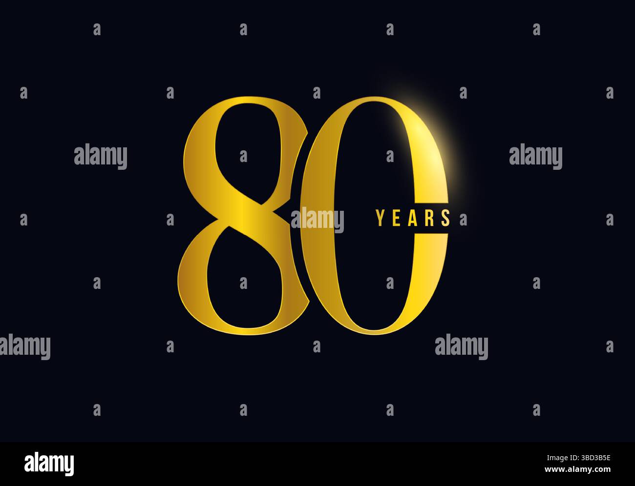80 Years Anniversary Logo Celebration Design on Dark Background for ...