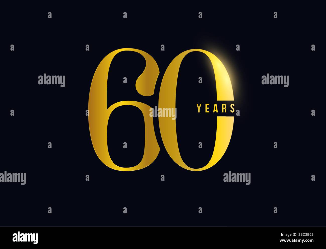 60 Years Anniversary Logo Celebration Design on Dark Background for ...