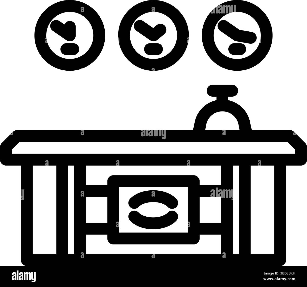 reception desk hospitality hotel line icon vector illustration Stock ...