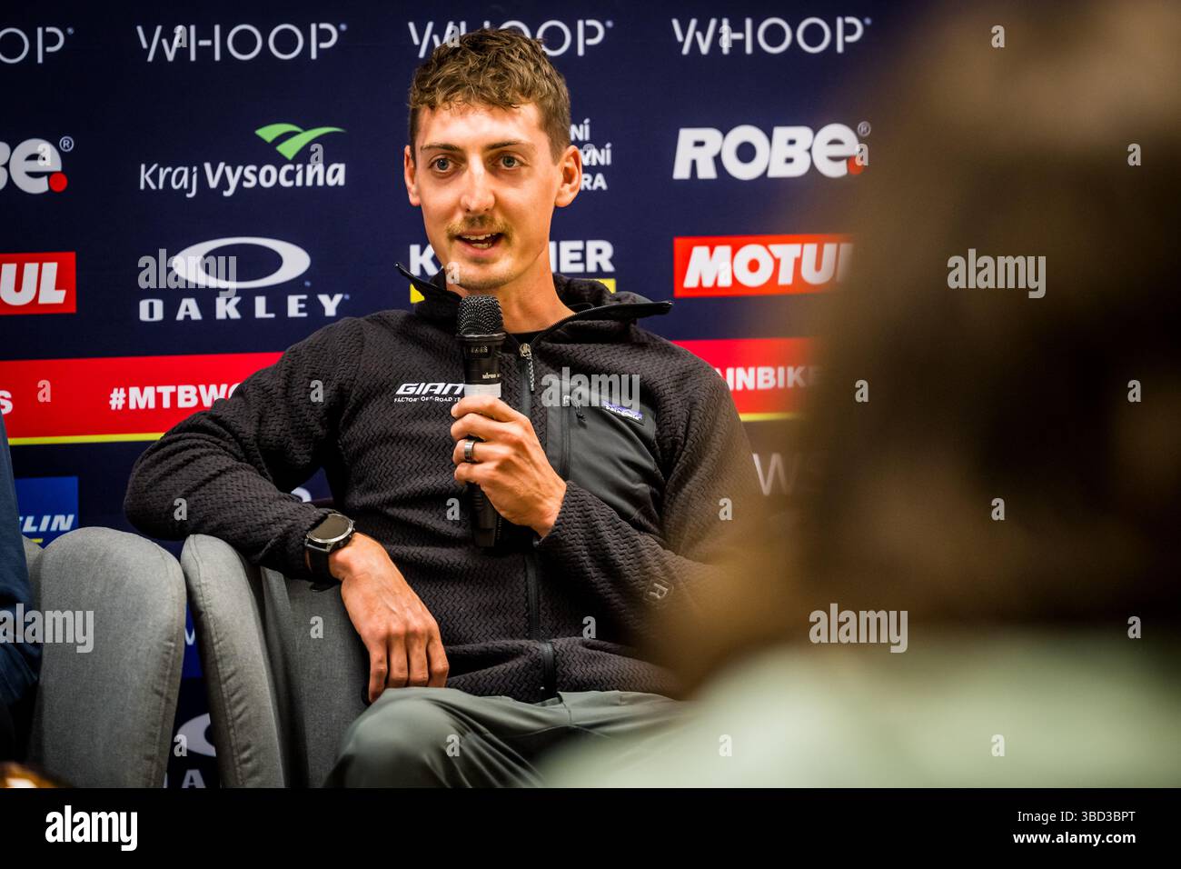 Alan Hatherly of South Africa speaks during the press conference prior ...