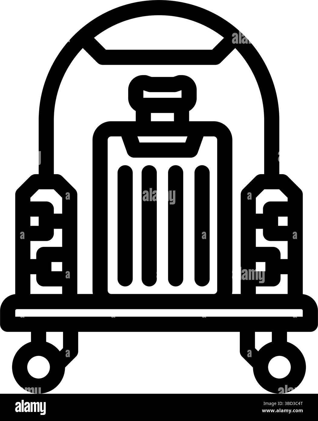 luggage cart hospitality hotel line icon vector illustration Stock ...