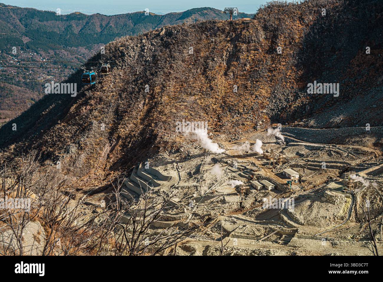 Dramatic geothermal landscape of Owakudani in Hakone, Japan, featuring ...