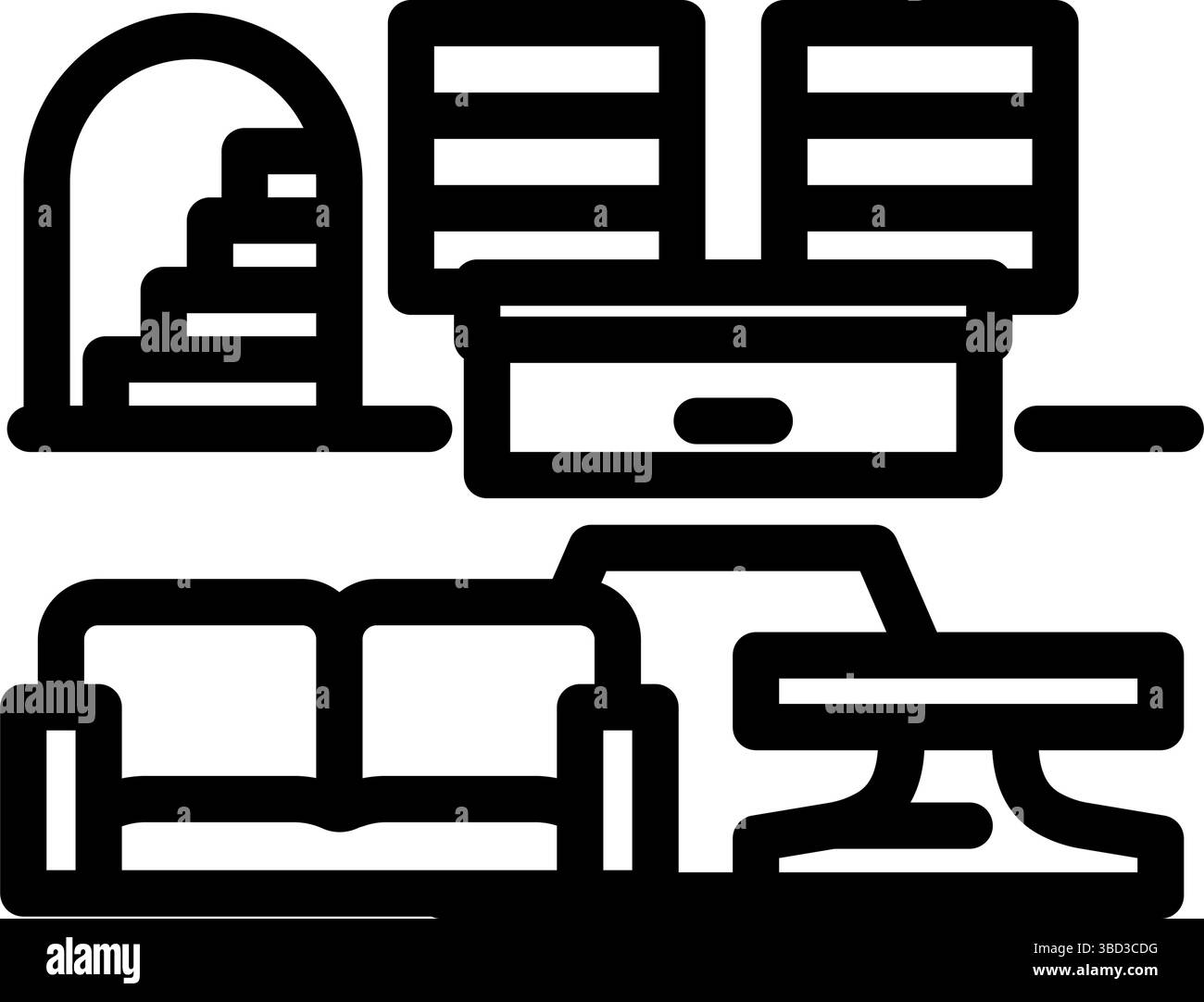 lobby hospitality hotel line icon vector illustration Stock Vector ...