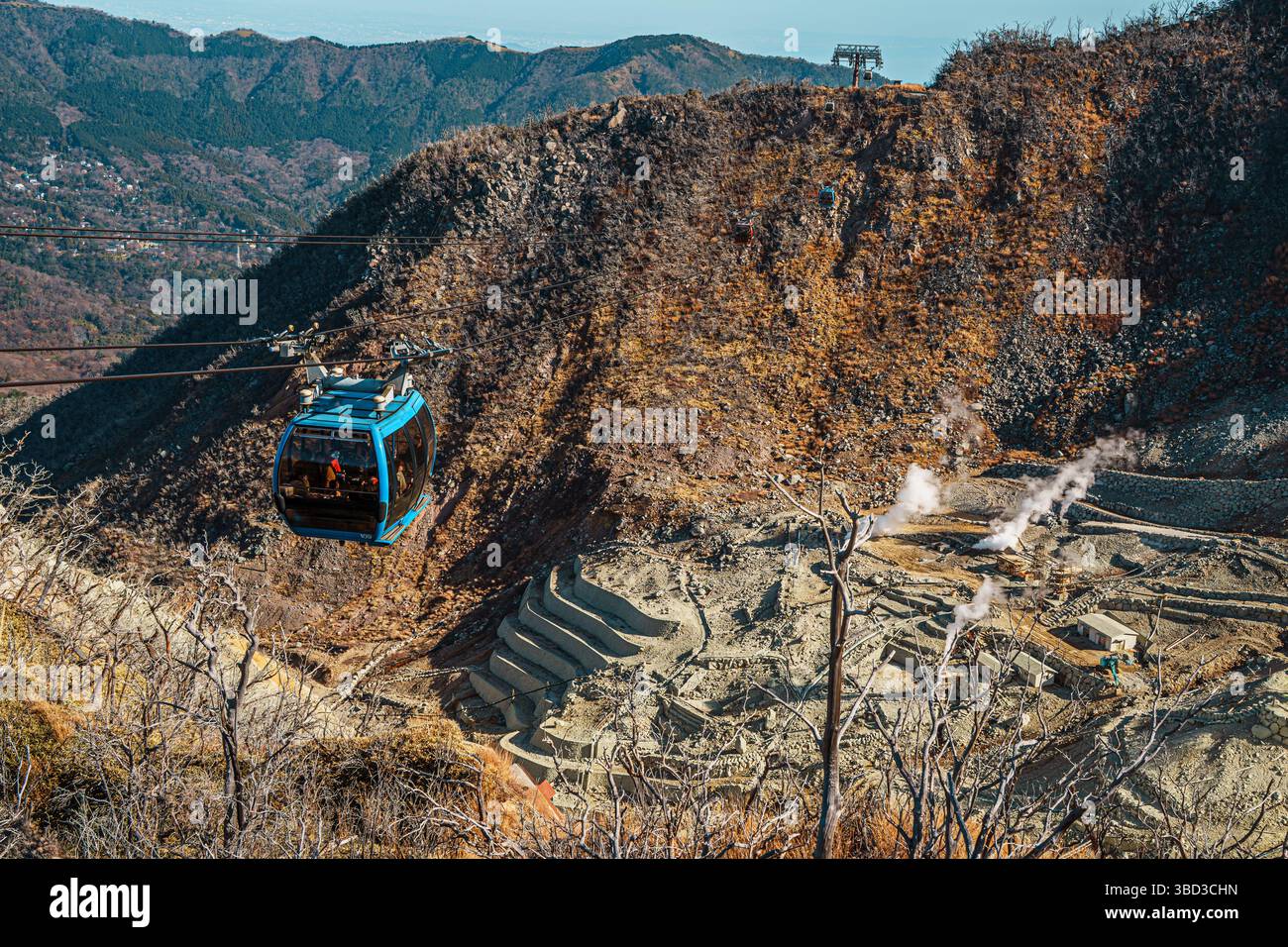 Dramatic geothermal landscape of Owakudani in Hakone, Japan, featuring ...