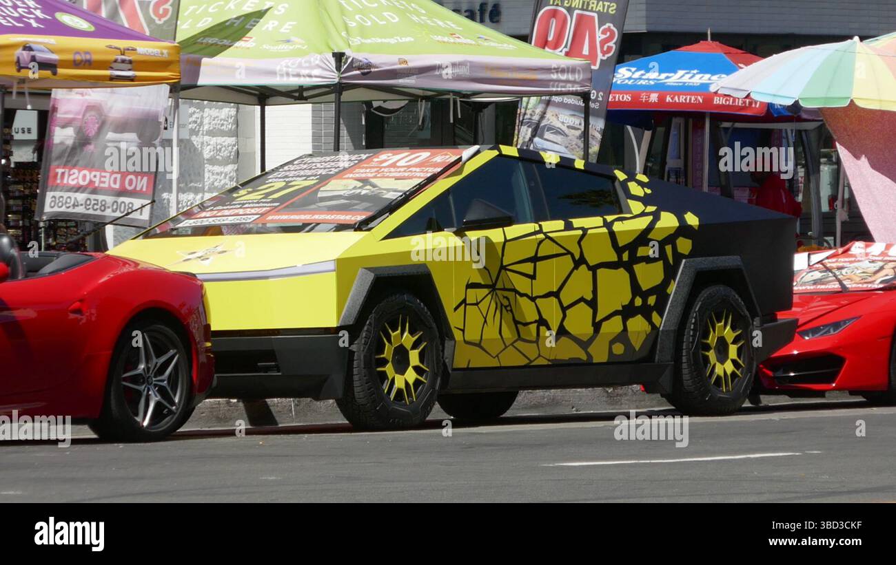Los Angeles, California, USA 20th May 2025 Tesla Yellow and Black ...