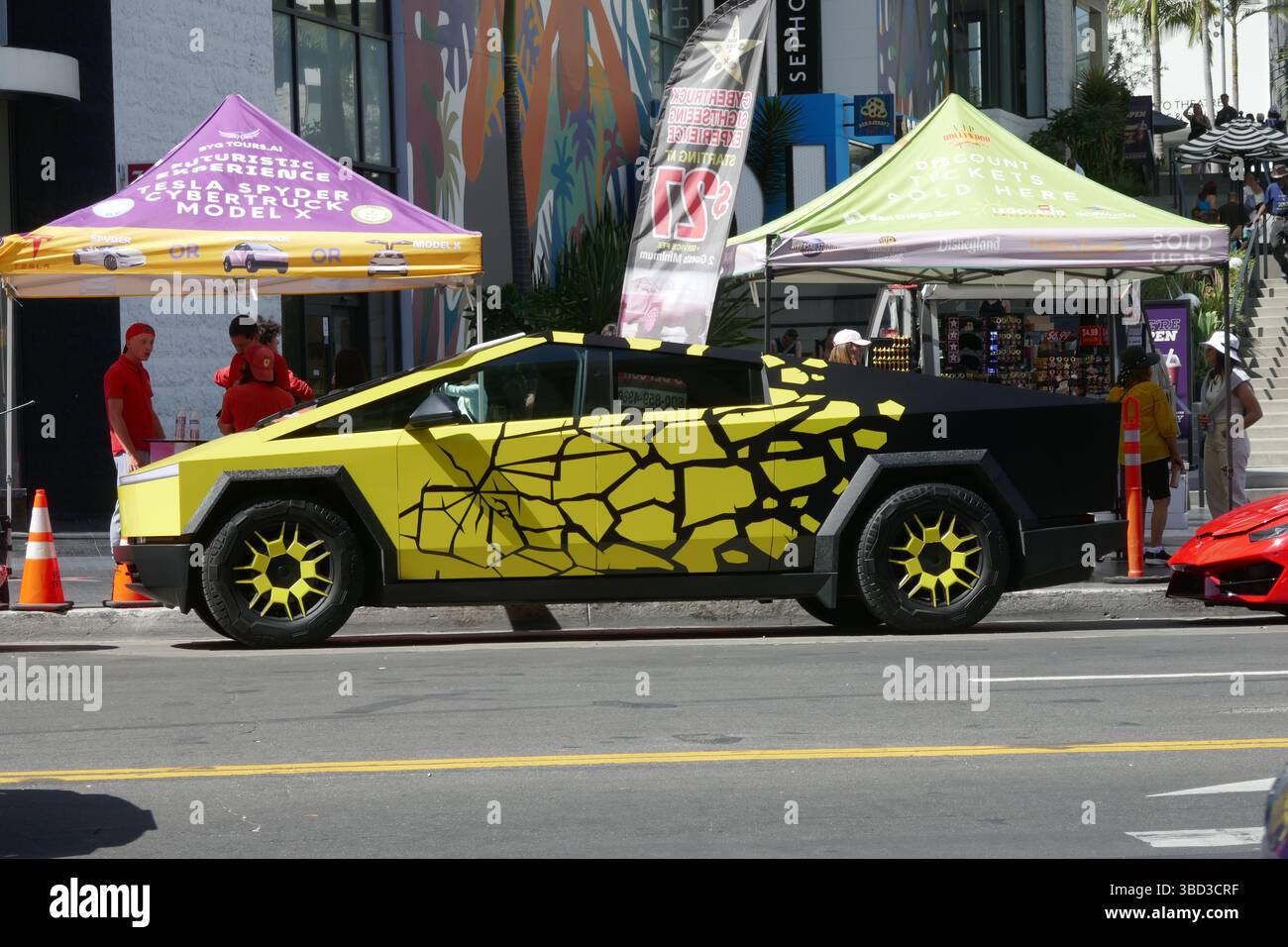 Los Angeles, California, USA 20th May 2025 Tesla Yellow and Black ...