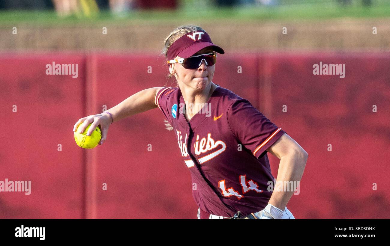 Virginia Tech infielder Rachel Castine (44) during an NCAA regional ...